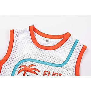 Flint Tropics Jackie Moon #33 Coffee Black #7 Semi Pro 90s Hip Hop Clothes for Party Men Basketball Jersey Green White (7 White, Medium)