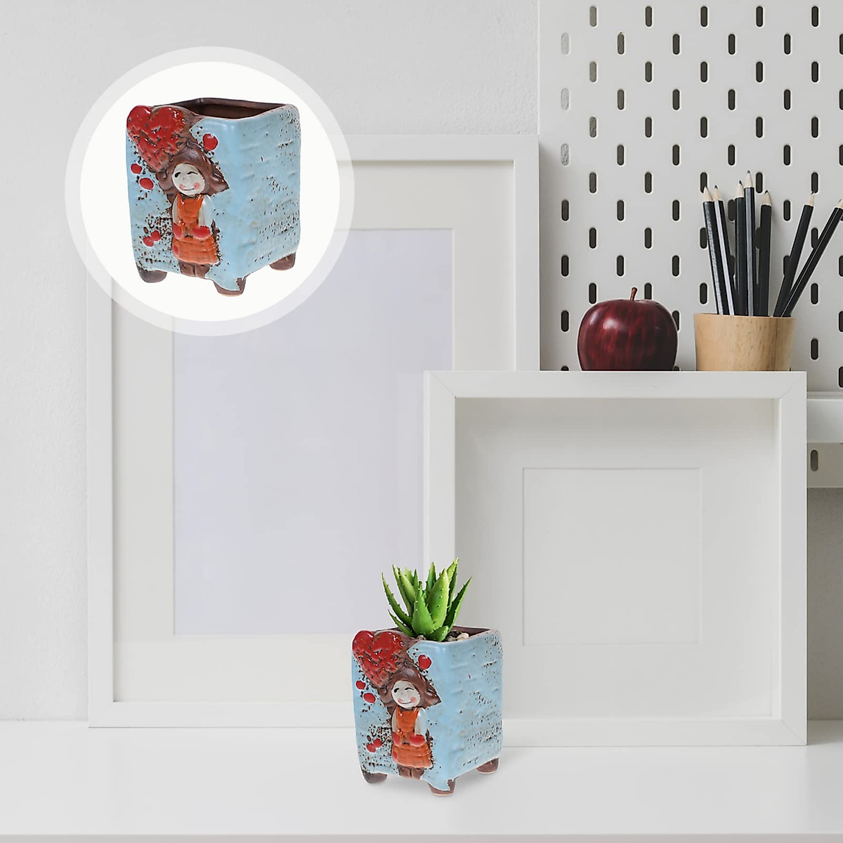 Abaodam Plant Pot container small pot bracket tabletop decor decorate plant Hydroponics flowers potted plant square flower pots outdoor cute vanilla floral decorations fleshy unique