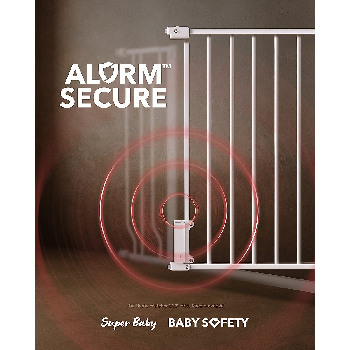 Ciays 29.5” to 57.1” Baby Gate for Stairs Doorways and House, 30” Height Extra Wide Auto-Close Safety Dog Gate for Pets with Secure Alarm, Pressure Mounted, White