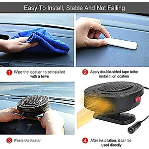 Car Heater Defroster,Portable Car Windshield Heater Fan Defogger 30S Fast Heating,12V150W Cigarette Lighter 2 in 1 Heating/Cooling Micro Car Heater, Low Consumption No Noise