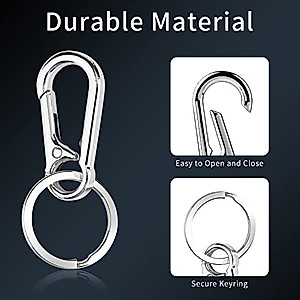 erduoduo 6 Pack keyring clip，Keychain Holder,Heavy Duty Carabiner Clip, Key Ring Chain Holder,Keychain Clip Organizer for Car/Key Finder, Clip for Keys