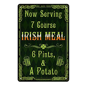 N NAMESISS All Over Printed, Irish Pub Metal Sign, Irish Pub Sign, Irish Pub Decor, Irish Decorations, St Patrick Day Decoration, Funny Metal Sign, 12x16 Inches Metal Sign, Welcome Bar Sign, Bar Decorations