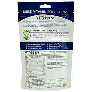 Vet's Best Multi-Vitamin Soft Chew Dog Supplements | Vitamins for Dogs | Supports Dogs Physical and Mental Health | 30 Day Supply