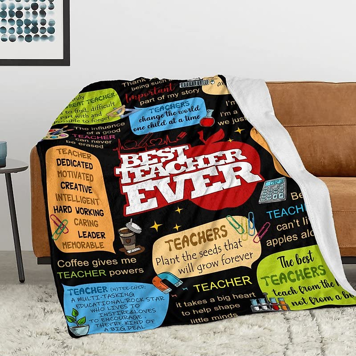 NIAXAYER Teacher Blanket Gifts for Women, Blanket Gift for Teachers Gratitude, Teacher Appreciation Gifts,Best Teacher Birthday Back to School Gifts Throw Blankets 50" x 60