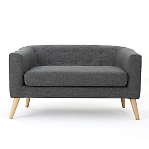 Christopher Knight Home Bridie Mid-Century Modern Loveseat, Grey Fabric
