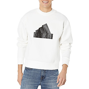 adidas Men's Future Icon Badge of Sport Crewneck, White/Black, Large