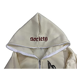 2023 Punk Jackets Streetwear Goth Oversized Zip Up Hoodie Men Women Rhinestone Y2K Spider Skeleton Hoodies X-Large