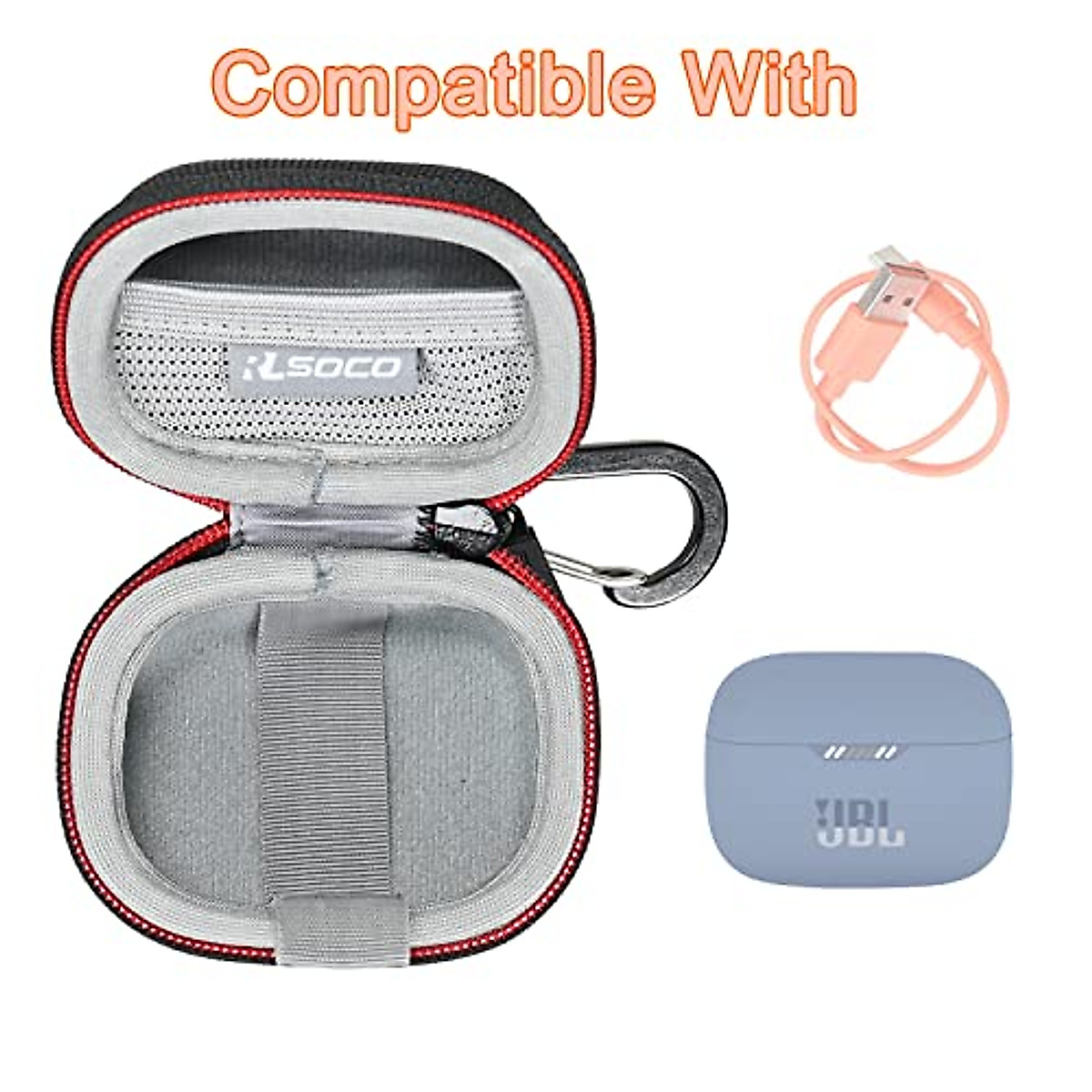 RLSOCO Hard Case for JBL Tune 230NC TWS/Vibe Beam/Vibe 200TWS/Tune 130NC TWS/Wave 200 True Wireless Earbuds