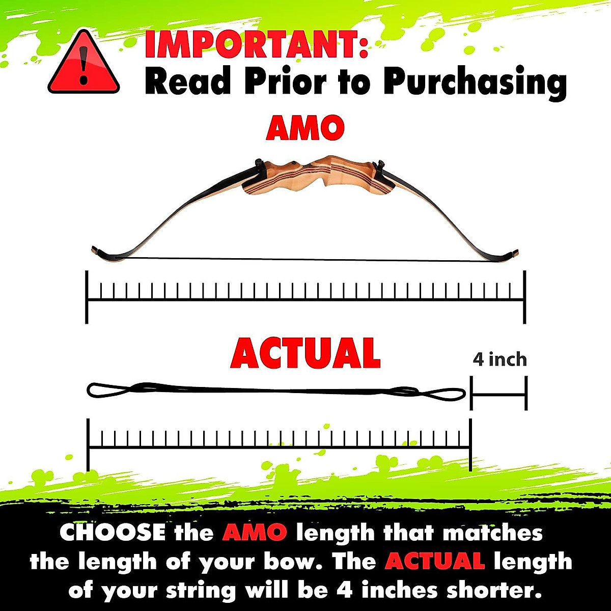 KESHES Dacron Bow String Replacement for Archery Recurve Traditional & Longbow Bows Bowstring - Sizes 12, 14, 16 Strands - Length Sizes 44-70 Inches, 2 Brass Nocks Included