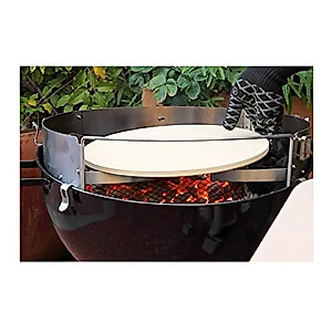 Pizzacraft PC7001 PizzaQue Deluxe Outdoor Pizza Oven Kettle Grill Conversion Kit, Silver, 18''/22.5''