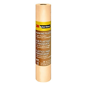 3M Hand-Masker Masking Plastic, 12 in x 120 yds, Easy To Wrap Around Objects, No Paint Bleed-Through, Minimize Messy Clean-Up, Waterproof, 1 Roll (MPL12)