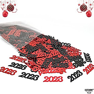Black and Red Graduation Confetti 2023 - Pack 1.8 Ounce | 2023 Confetti for Red and Black Graduation Decorations 2023 | Class of 2023 Decorations Red and Black | Graduation Party Decorations 2023