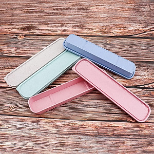 OriGlam 1pcs Portable Flatware Box Travel Tableware Storage Case Box, Utensil Case Flatware Storage Box for Cutlery Kit (Blue)