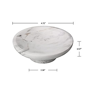 Worhe Natural Marble Soap Dish, White Stone Soap Sponge Holder for Bathroom Tub Shower Kitchen Sink, Handcraft Soap Tray Case(DL004)