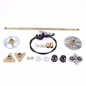 740mm Rear Axle Kit 29.13'' Go Kart Rear Axle Complete Brake Assembly Kit for 50cc 70cc 90cc ATV Quad Go Kart GolfCart (Without T8F chain)