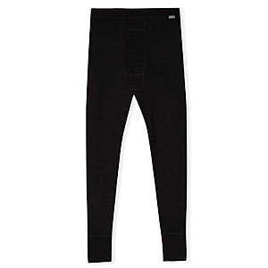 MERIWOOL Mens Base Layer 100% Merino Wool Thermal Pants Black