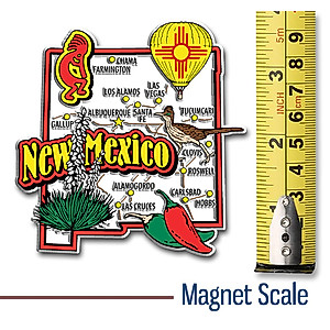 New Mexico Jumbo State Magnet by Classic Magnets, 3.5" x 3.6", Collectible Souvenirs Made in The USA
