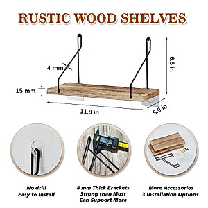 CONDRA FIELD No Drill Shelf,3 Pack Upgrade Floating Shelves with 3 Installation Options,Students and Renter Friendly Wall Hanging Shelves,Perfect for Dorm,Bathroom,Kitchen,Living Room.
