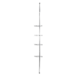Bathroom Shelf Organizer for Shower Storage, Shower Caddy Tension Pole With 4 Storage Baskets, Stainless Steel, Silver, Dimensions 11 x 108 x 7.8 in