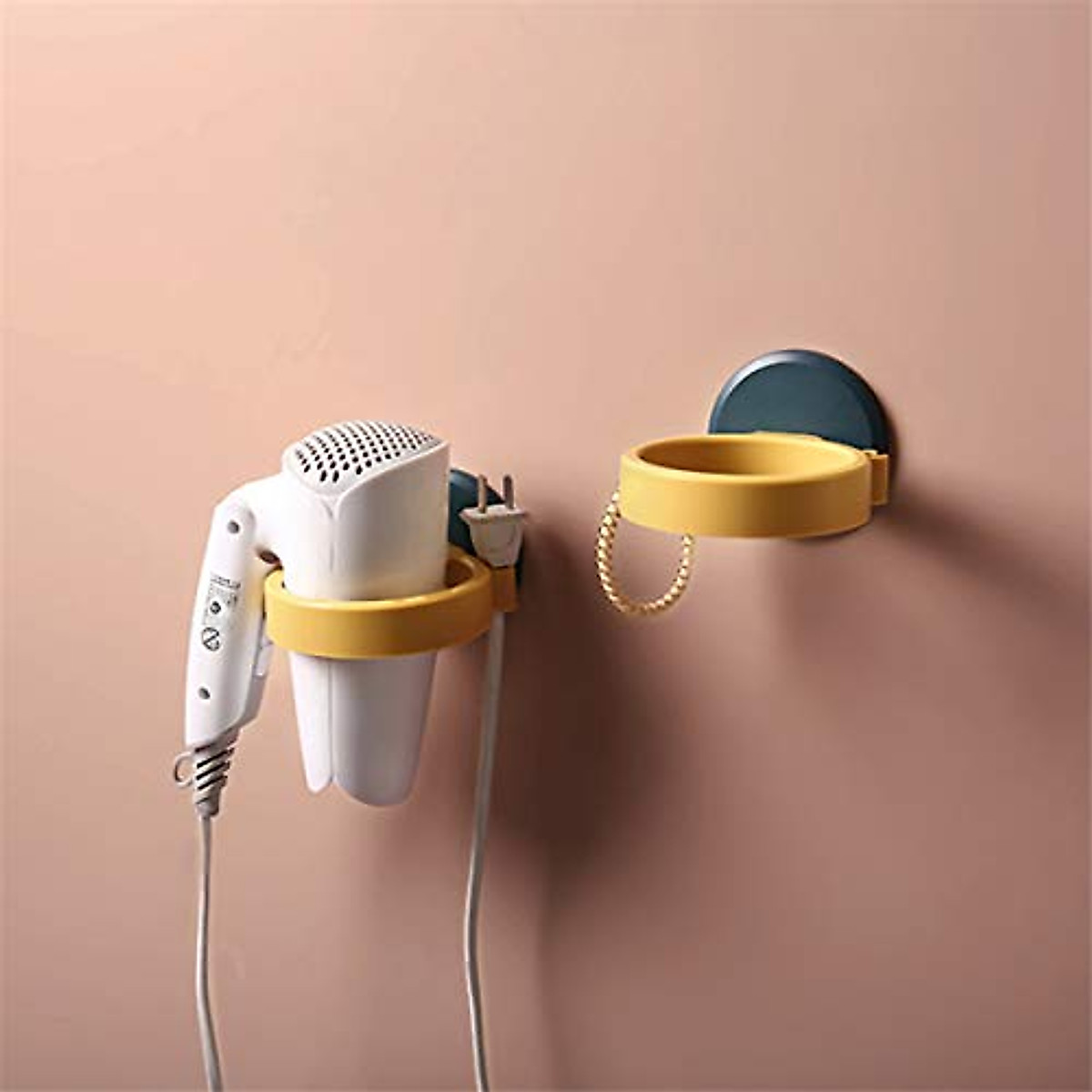 ZKG Wall Mounted Hair Dryer Holder Blower Organizer Bathroom Hair Drier Holder Bathroom Shelf Plastic Bathroom Accessories