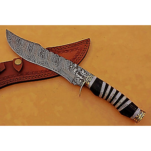 Smart & Sharp Custom Handmade Damascus Steel Hunting Knife/Bowie Knife SS-17367 (black)