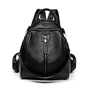 OFIHANLY Small Backpack Purse for Women Shoulder Bag PU Leather Medium Size Fashion Ladies Cute Anti Theft Travel Bag