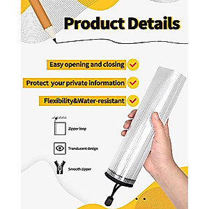 SUNEE Plastic Mesh Zipper Pouch 11x16 in (Black, 12 Packs) Extra Large Zip File Bags for Office Supplies, Cosmetics, Travel Storage, Bills, Accessories, Puzzles & Games Organizing Storage