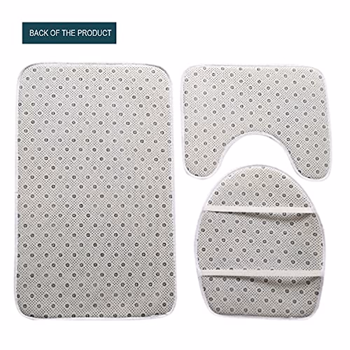 Christmas Gnome 3 Piece Bath Rugs Sets Xmas Tree Snowflake Bathroom Mats Set for Christmas Decorations U-Shaped Contour Toilet Lid Cover