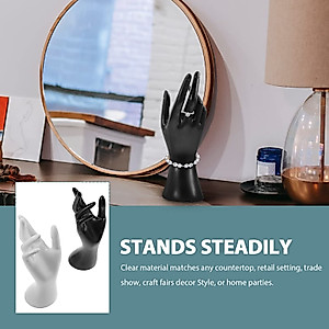 Cabilock 2pcs Hand Mold Ornaments Hand Jewelry Display Holder Mannequin Hand Display Necklace Holder Desktop Stand Bracelet Display Stand Female Mannequin Vinyl Human Body Wristband White