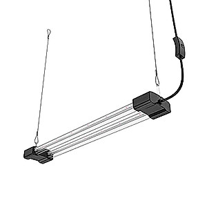 DYMOND BoostGro LED Grow Light Full Spectrum Linkable 5000K Daylight + 660nm Red Indoor Plant Lighting Fixture (2 FT, Black)