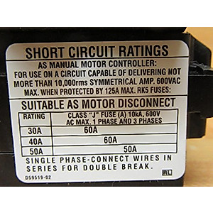 Miller 244920 Switch, Tgl 3Pst 40A 600Vac Scr Term Wide Tgl