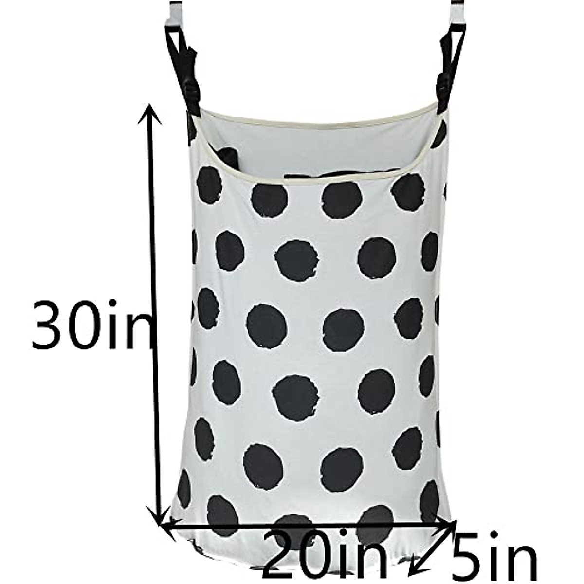 HDHYK Adjustable Space Saving Door Hanging Laundry Hamper Bag Dorm Laundry Bag,Wide Open Top Over The Door Laundry Hamper with Free Hanging Hooks