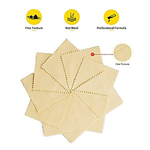 CATIFLIN 100pcs Premium Jewelry Cleaning Cloth, Silver Polishing Cloth Individually Wrapped, for Sterling Silver, Gold, Brass, Silverware, Coin, Ring, Watch and More (Yellow, 3.15" x 3.15")