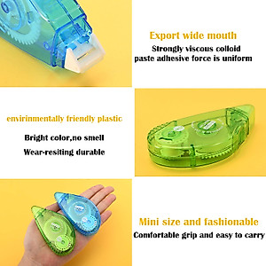 Glue Runner Permanent, Double Sided Adhesive Scrapbook Runner Tape Roller, 0.3-inch by 360-Inch, Permanent Adhesive Dots Roller Applicator, 4 Pack - Blue