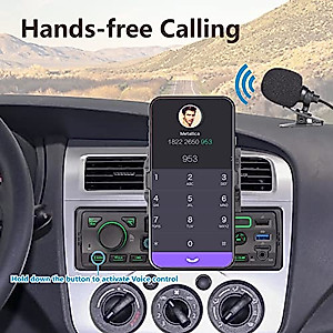 LXKLSZ Car Stereo with Bluetooth Single Din with APP Control MP3 Player Support Hands-Free Calls/USB/FM/AM/TF/AUX-in/EQ Set, Car Radio Receivers with Phone Holder External MIC SWC Remote