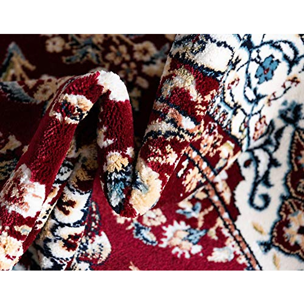 Unique Loom Narenj Collection Classic Traditional Textured Repeat Design Area Rug, 5' 0" x 8' 0", Burgundy/Tan