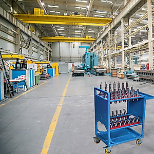 Tool Cart 40 Taper Holder, CNC Tool Cart with Rolling Wheel, 35 Capacity CAT40 Tool Trolley BT40 CNC Machine Tool Service Cart for Storehouse, Factory, Garage