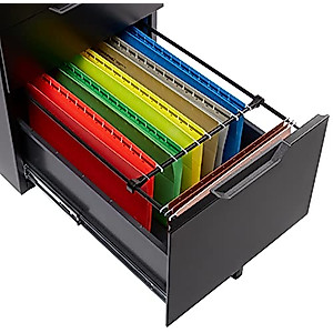 Amazon Basics 3 Drawer Mobile File Cabinet with Lock, Black