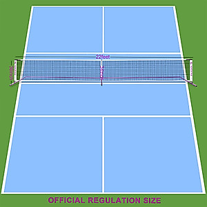 PIKASEN Portable Pickleball Net System - Regulation Size Pickle Ball Net - Set Includes Steady Metal Frame and Strong PE Net in Carry Bag, Designed for All Weather and Outdoor and Indoor