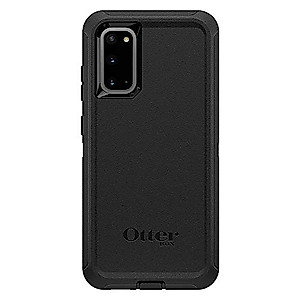 OtterBox Galaxy S20/Galaxy S20 5G (NOT COMPATIBLE WITH GALAXY S20 FE) Defender Series Case - BLACK, rugged & durable, with port protection, includes holster clip kickstand