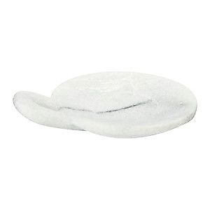 Creative Co-Op Small Marble Handle Dish, 4", White