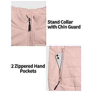 Little Donkey Andy Women’s Lightweight Puffer Vest, Packable Sleeveless Jacket for Hiking Ski Walking Soft Pink M