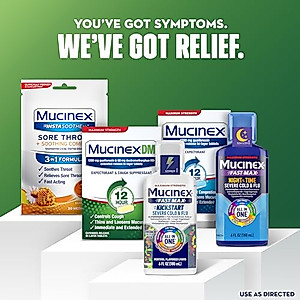 Mucinex DM 12Hr Maximum Strength Chest Congestion & Cough Medicine For Adults, Cold And Cough Medicine for Excess Mucus Relief, 1200 mg Guaifenesin & 60 mg Dextromethorphan HBr, 28 Bi-Layer Tablets