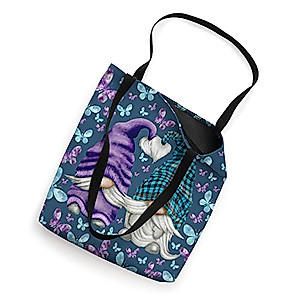 Purple Spring Gnomies For Girls Cute Butterfly Aesthetic Tote Bag