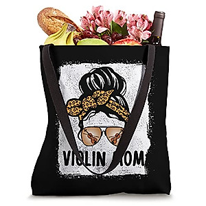 Violin Mom Violin Player Mother Messy Bun Women Violinist Tote Bag