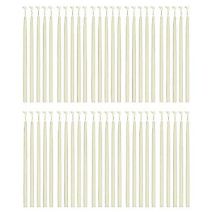 Hyoola Beeswax Birthday Candles - 50 Pack - Natural Dripless Decorative Candles with Long Lasting Burn - Elegant Taper Design, Soothing Scent - 6" Tall - Handmade in The USA