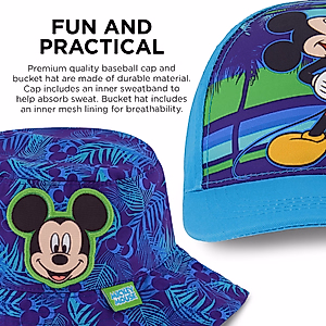 Disney boys Disney Toddler Sunhat, Mickey Mouse Kids and Matching Baseball Cap for Beach, Size 2 Bucket Hat, Cap & Bucket Hat, 2-4T US