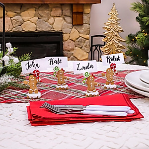 National Tree Company First Traditions Four Piece Gingerbread Cookie Card Holders, Brown, 3 in