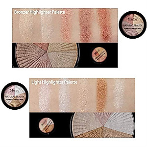 Movo Highlighter Palette Highlighter Powder Makeup Palette 5 Shades Glow Bronzer Face Illuminator Makeup Palette Kit(Bronzer)