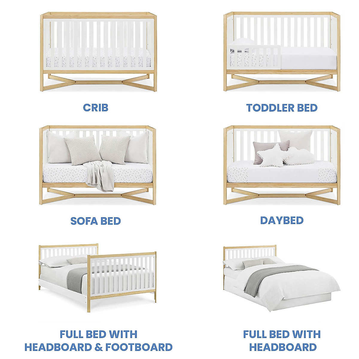 Delta Children Tribeca 4-in-1 Baby Convertible Crib + Serta Perfect Slumber Dual Sided Recycled Fiber Core Crib & Toddler Mattress-Waterproof,Hypoallergenic,GREENGUARD Gold Cert., Bianca White/Natural